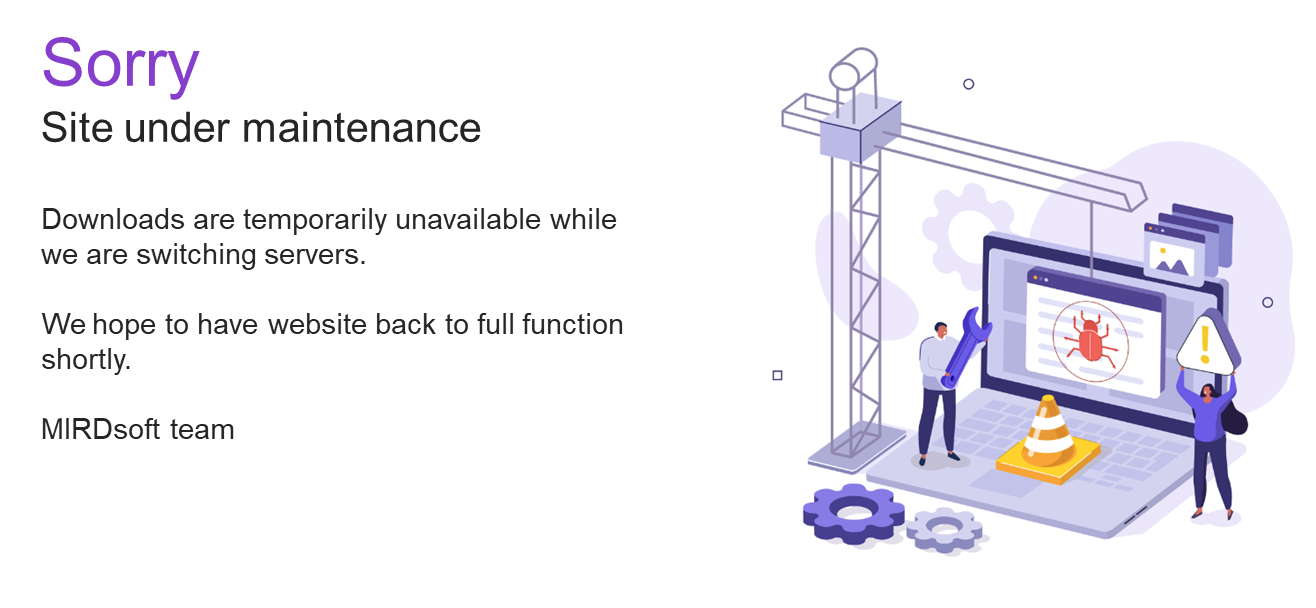 Maintenance notice - MIRDSoft